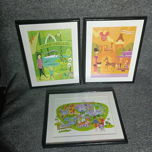 Disney | Art | Shag Disneyland 5th Anniversary Print Trio Adventureland ...